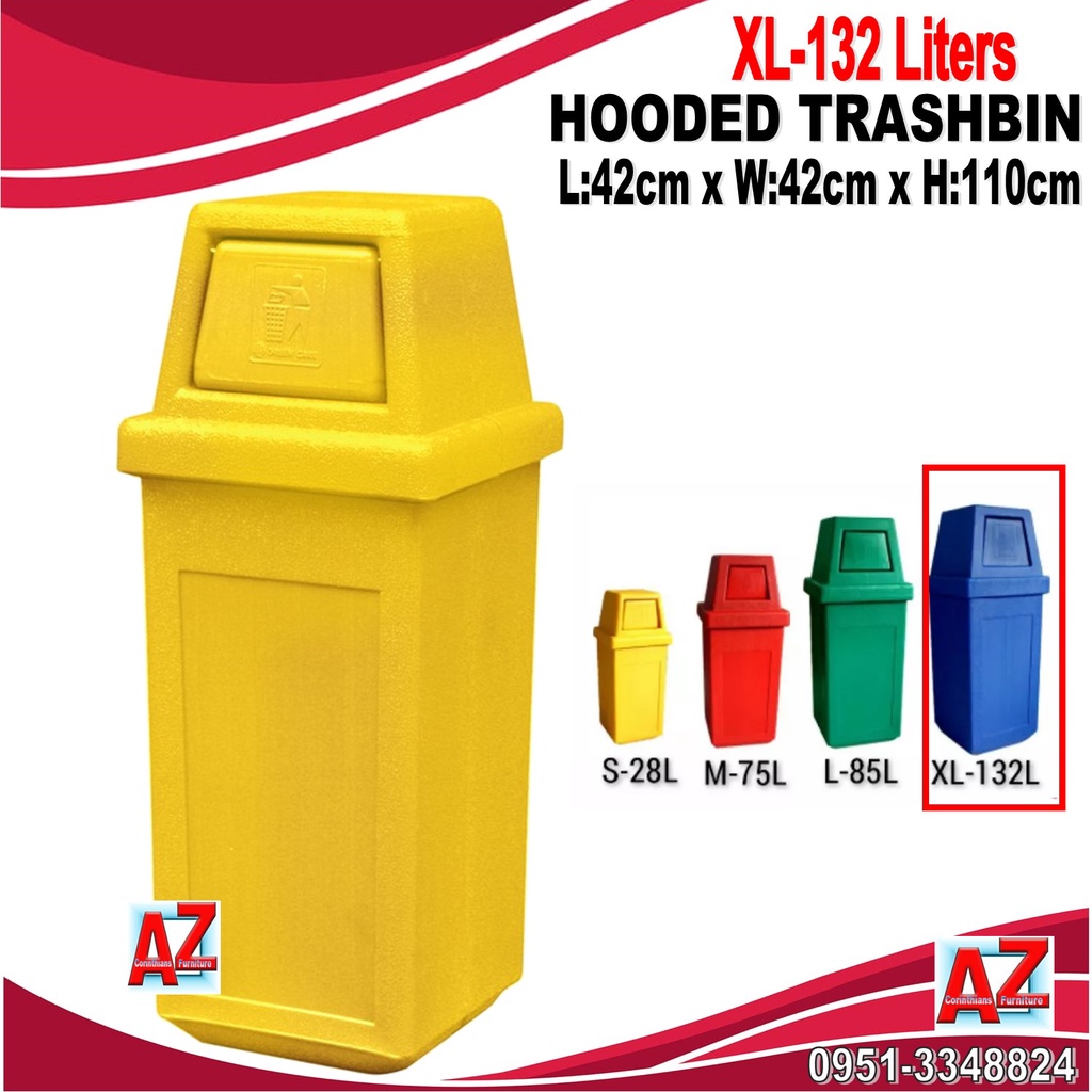 Hooded Plastic Trash Bin 132 Liters (EXTRA LARGE SIZE) | Shopee Philippines