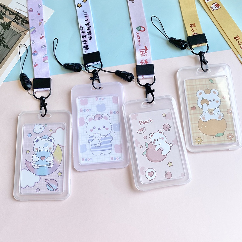 Simple Transparent Name Tag Card Protective Cover Student Card Cover ...