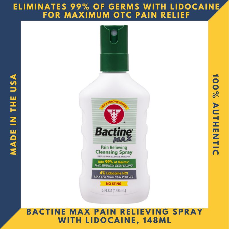Bactine MAX First Aid Pain Relieving Spray with Lidocaine, Numbing ...