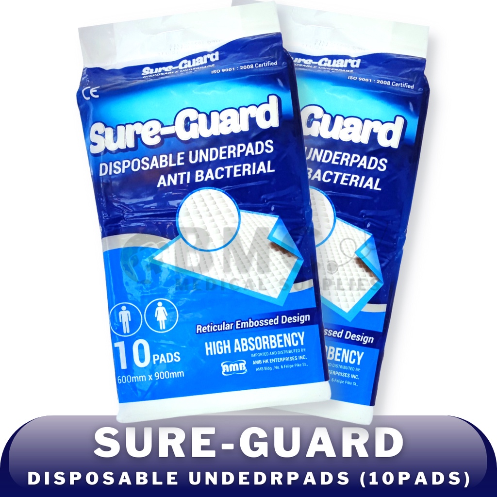Sure-guard | Underpads Disposable (10 pads/pack) | Shopee Philippines