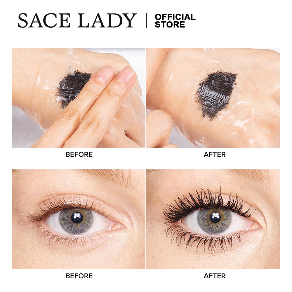 SACE LADY Waterproof Mascara Eyelash Curler + Black Thick Lengthening ...