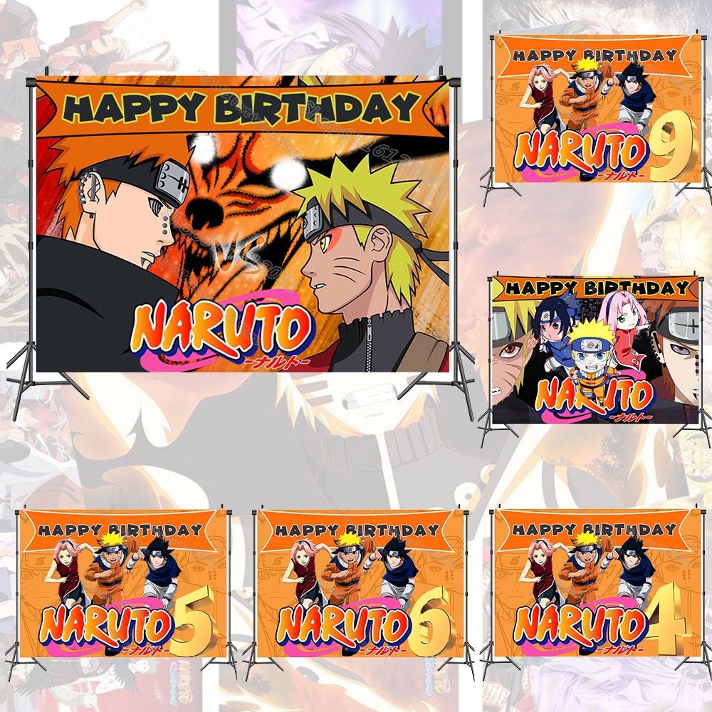 Anime Naruto 150*210CM Birthday Number Party Backdrop Decorations ...
