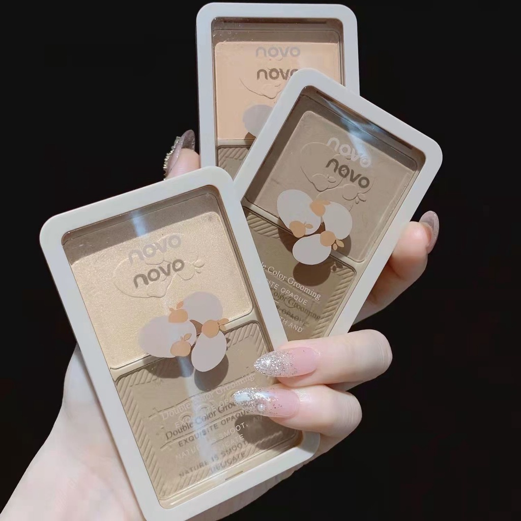 NOVO® Make Up 2 Color Contour Palette Highlighter Shadow Powder Matte ...
