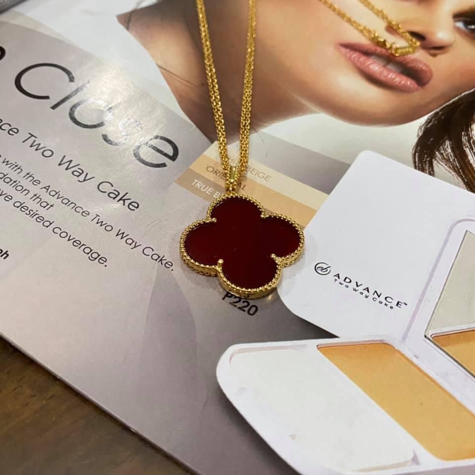 Vca Necklace Big Pendant Double Chain Gold Necklace For Women Luxury ...