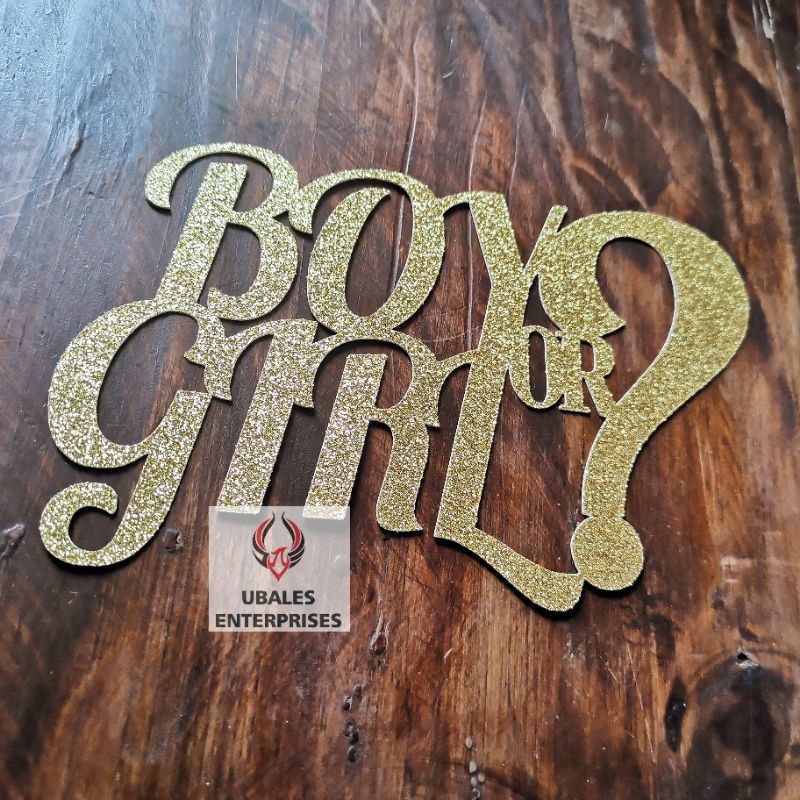 CUSTOMIZED GENDER REVEAL CAKE TOPPER with acrylic stick | Shopee ...