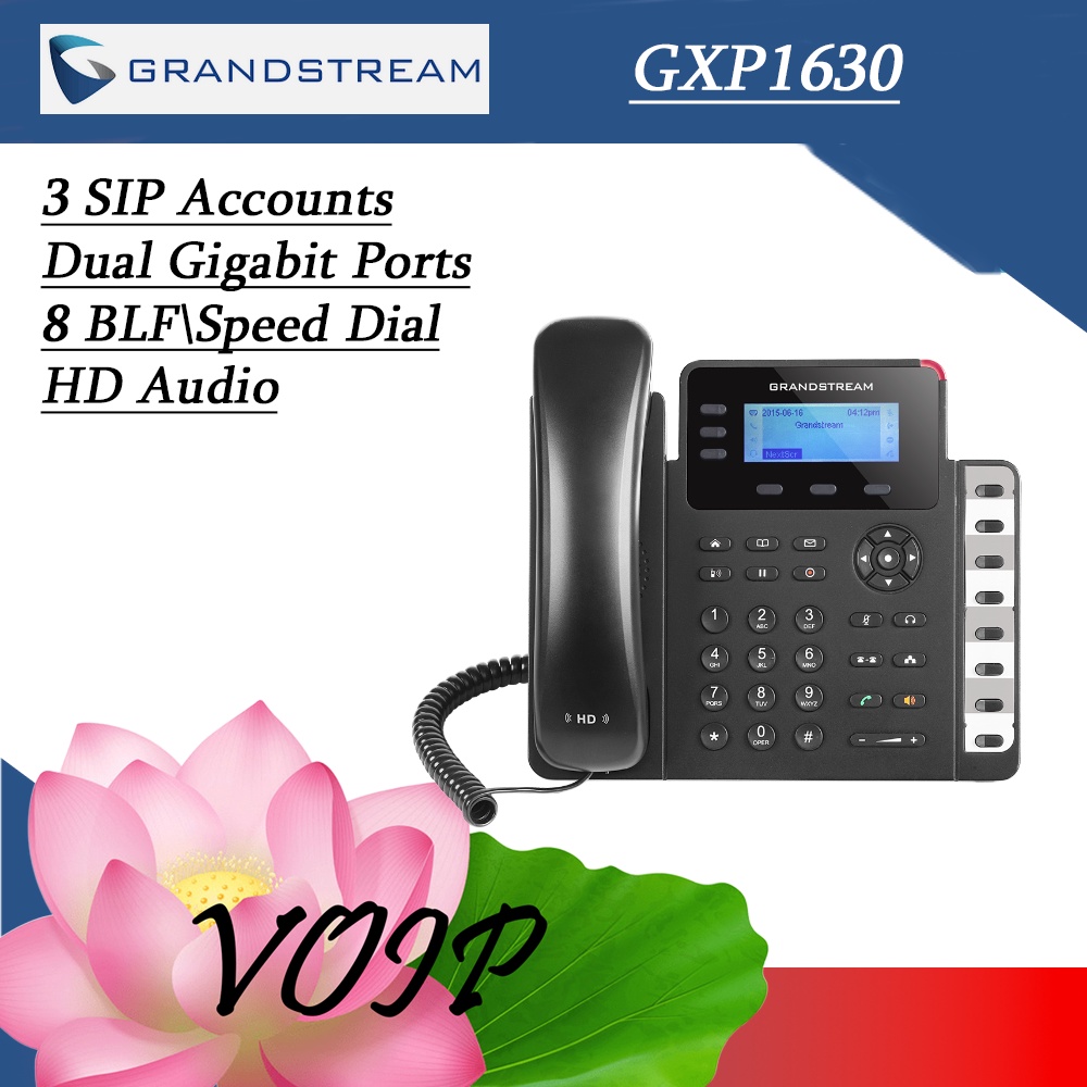 Grandstream GXP1630 - 3 Lines, 3 SIP Accounts, PoE + GigE, 8 BLF (VAT ...