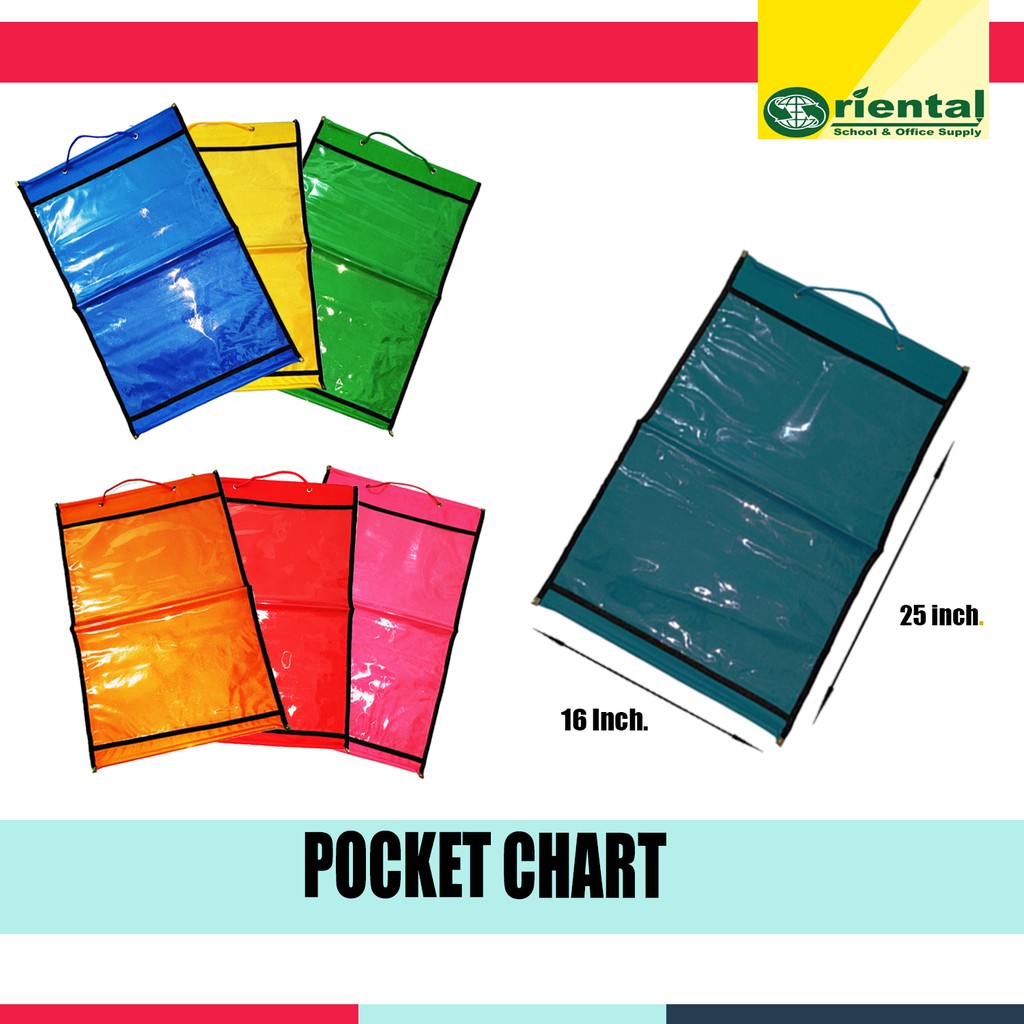 XX 1-Layer Pocket Chart - Back & Forth with black lining - 16 X 25 ...