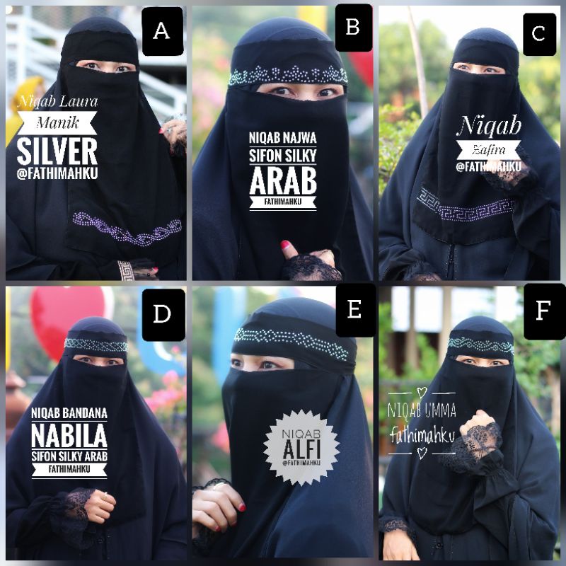 HITAM Various Kinds Of Niqab Bandana Bead viral/Niqob Chiffon Black ...