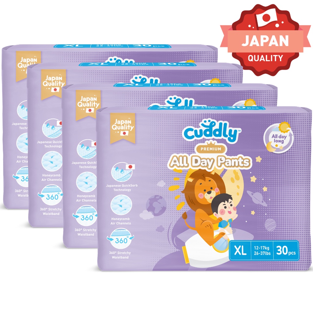 Cuddly All Day Overnight Premium Baby Pants Diaper 120's - EXTRA LARGE ...