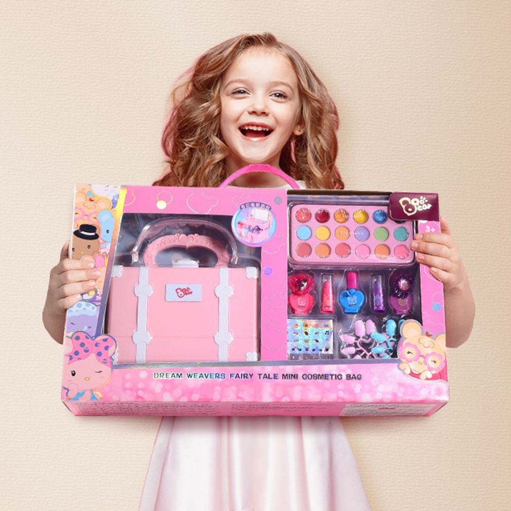 Washable Kids Makeup Kit for Little Girls, Real Makeup Toy Set with ...