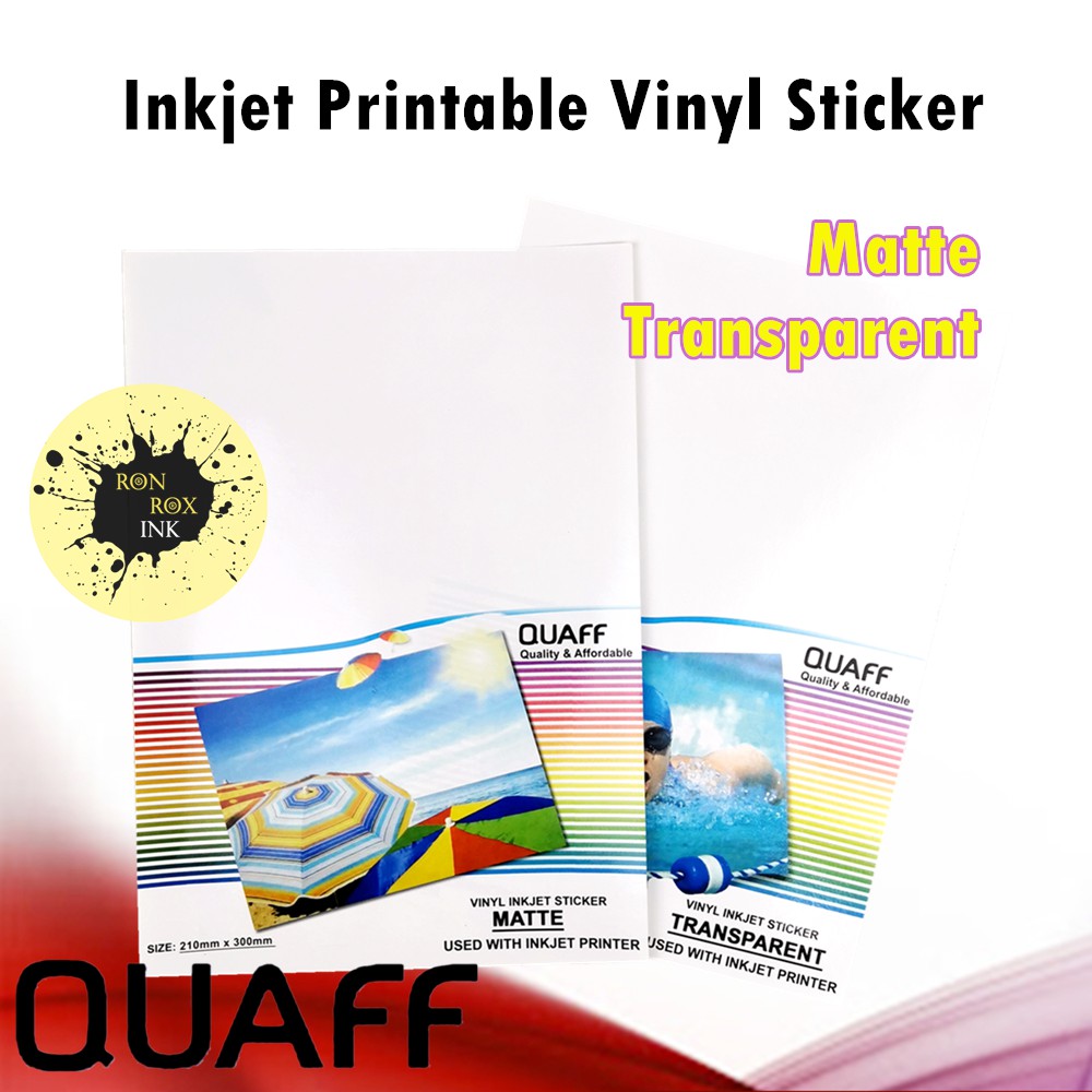 QUAFF Vinyl Inkjet Sticker / Printable Vinyl A4 Size ( Glossy / Matte ...