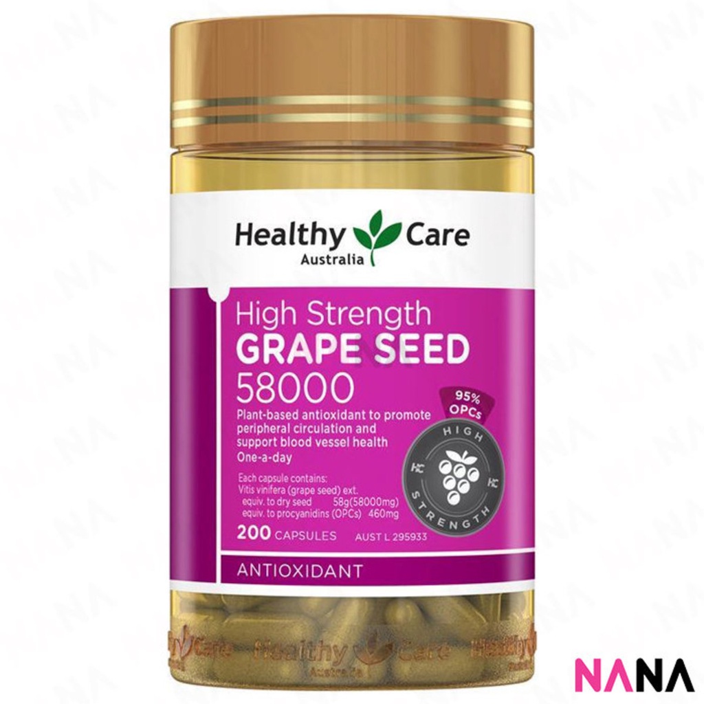 Healthy Care Grape Seed Extract 58000mg 200 Capsules (EXP:02 2026 ...