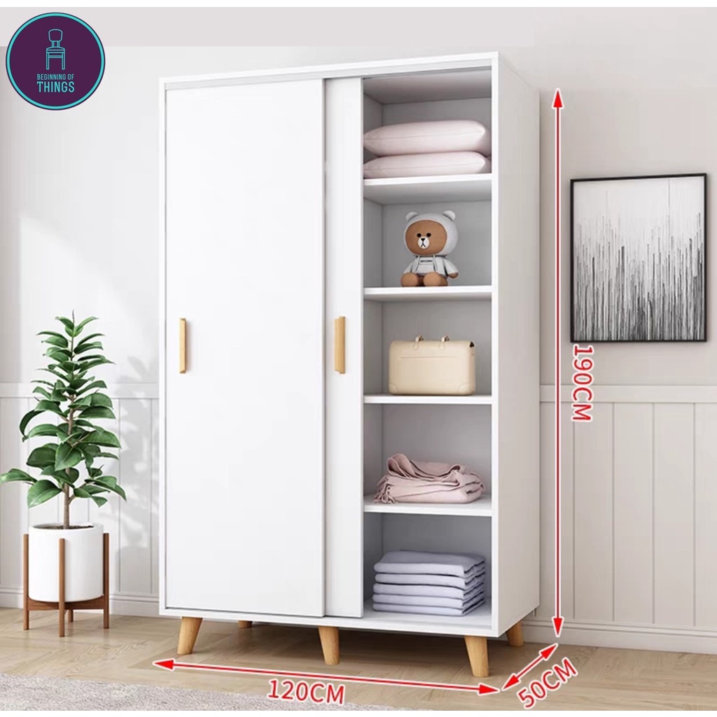 MAXIMA 120 CM Sliding 2 Double Door Wardrobe Cabinet Closet 120 X 50 X ...