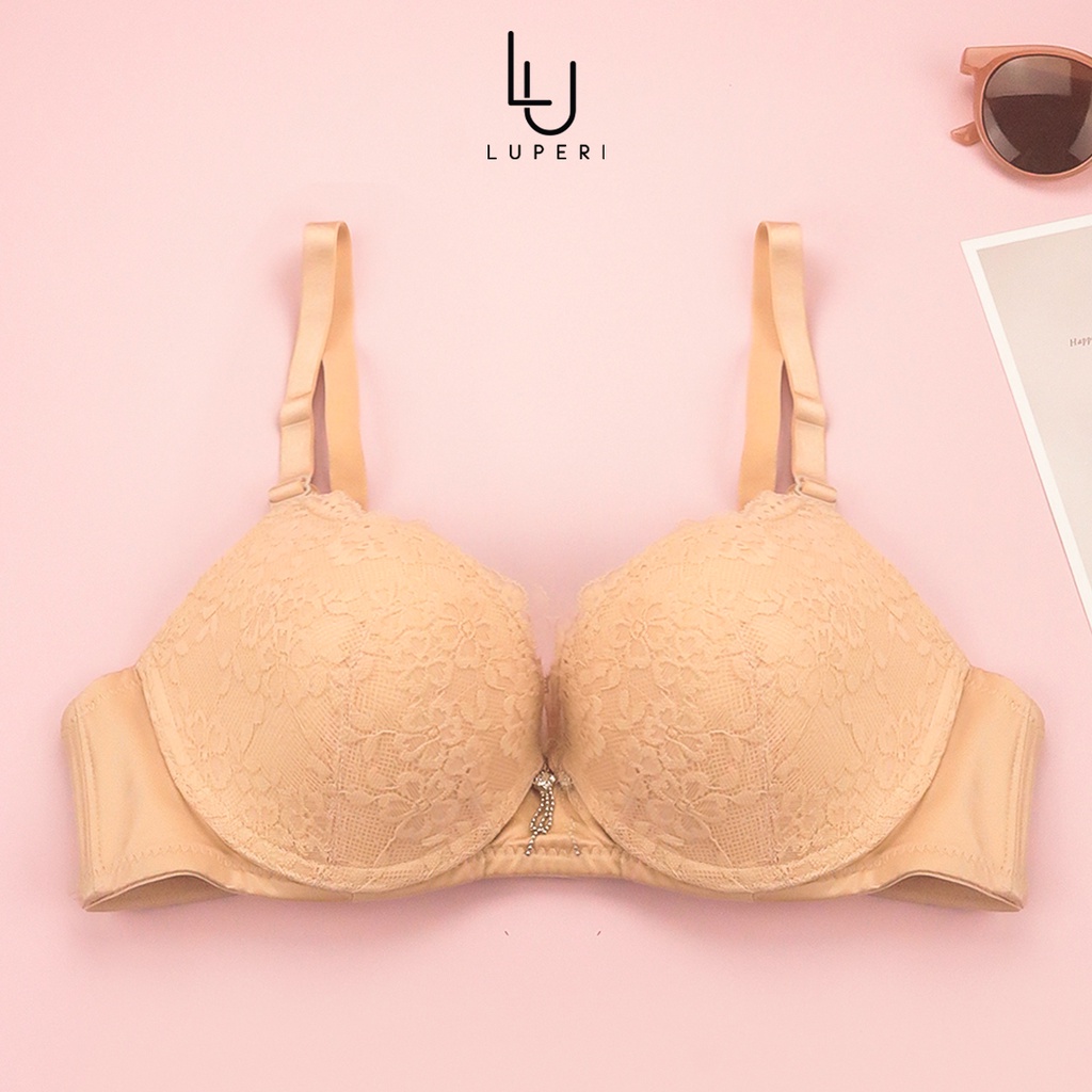 Luperi Women's Lace Bra with Effective Breast Enhancement Ultra Thin ...
