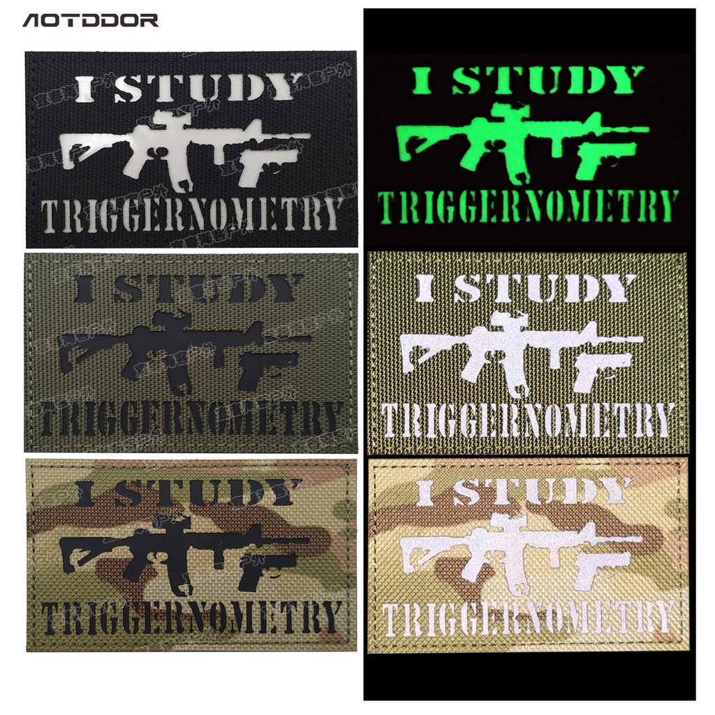 I Study TRIGGERNOMETRY IR Reflective Tactical Military Morale Velcro Patches Badges | Shopee ...