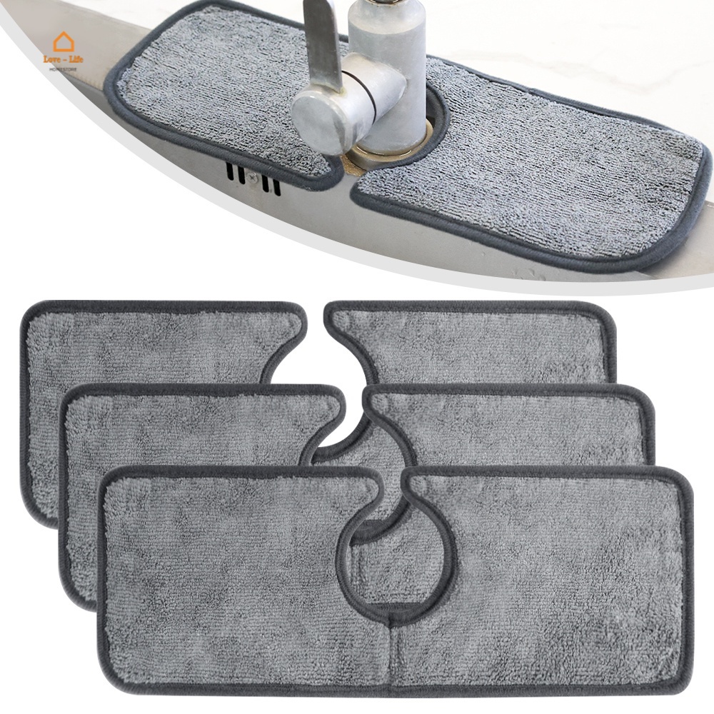 Kitchen Faucet Absorbent Mat / Microfiber Wraparound Water Drying Pad ...
