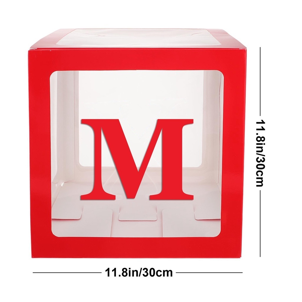 Transparent Box With Letter Number Big Size Birthday Party Decor Red ...