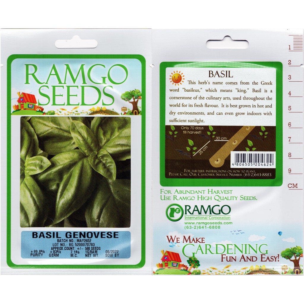 Ramgo RPCH Seeds Basil Variety (ORIGINAL PACKAGING) GDSFPH_S4 | Shopee ...