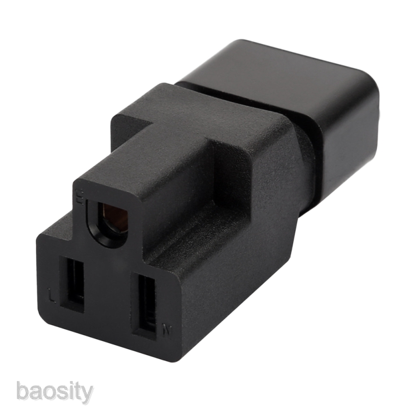 3-Pin IEC 320 C14 Male to 5-15R Female Power Plug Adapter Converter NEW ...