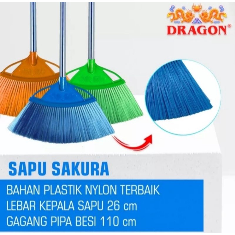 Dragon SAKURA nylon BROOM / DRAGON SAKURA nylon floor broom | Shopee ...