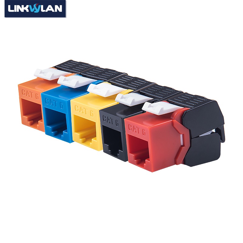 Linkwylan KJ28-C6UXX Gigabit Ethernet RJ45 CAT6 Keystone Jacks Toolless ...