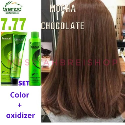 7.77 Mocha Chocolate HAIR COLOR WITH OXIDIZER set 100 ml | Shopee ...