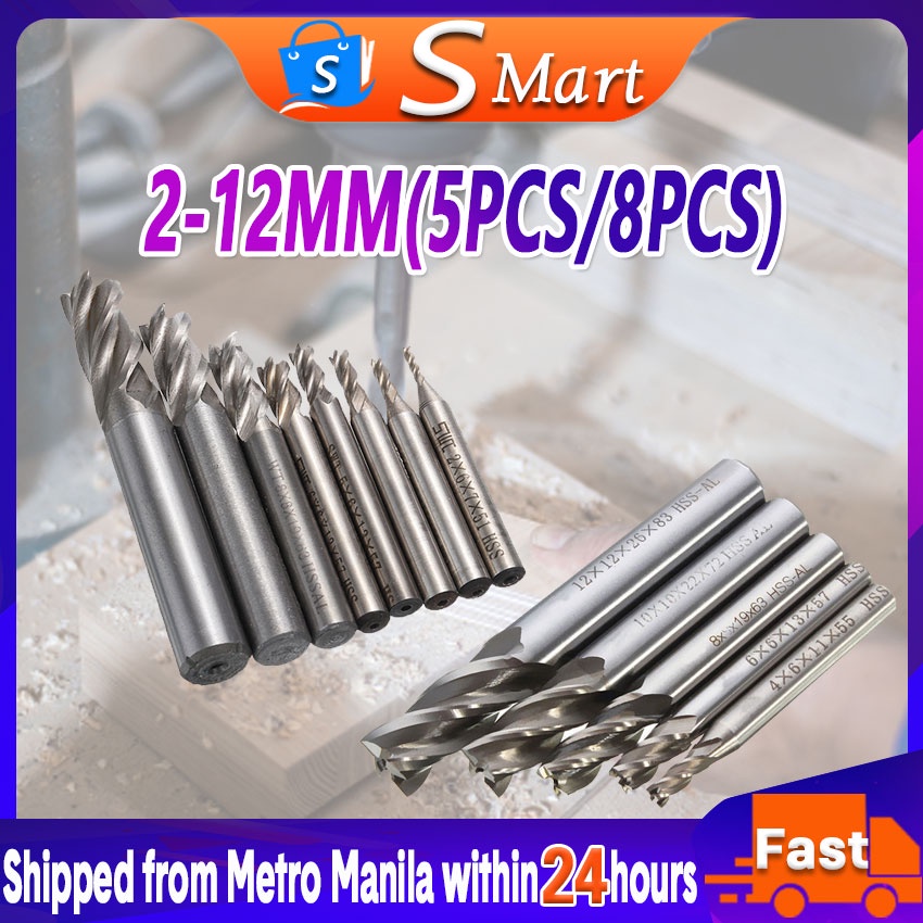 HSS 4 Flute High quality Alloy Carbide Tungsten Steel Milling Cutter End Mill 4mm 6mm 8mm 10mm ...
