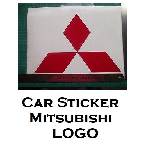 Mitsubishi Logo Car Sticker Vinyl color Red size 10.5cm x 8cm | Shopee ...