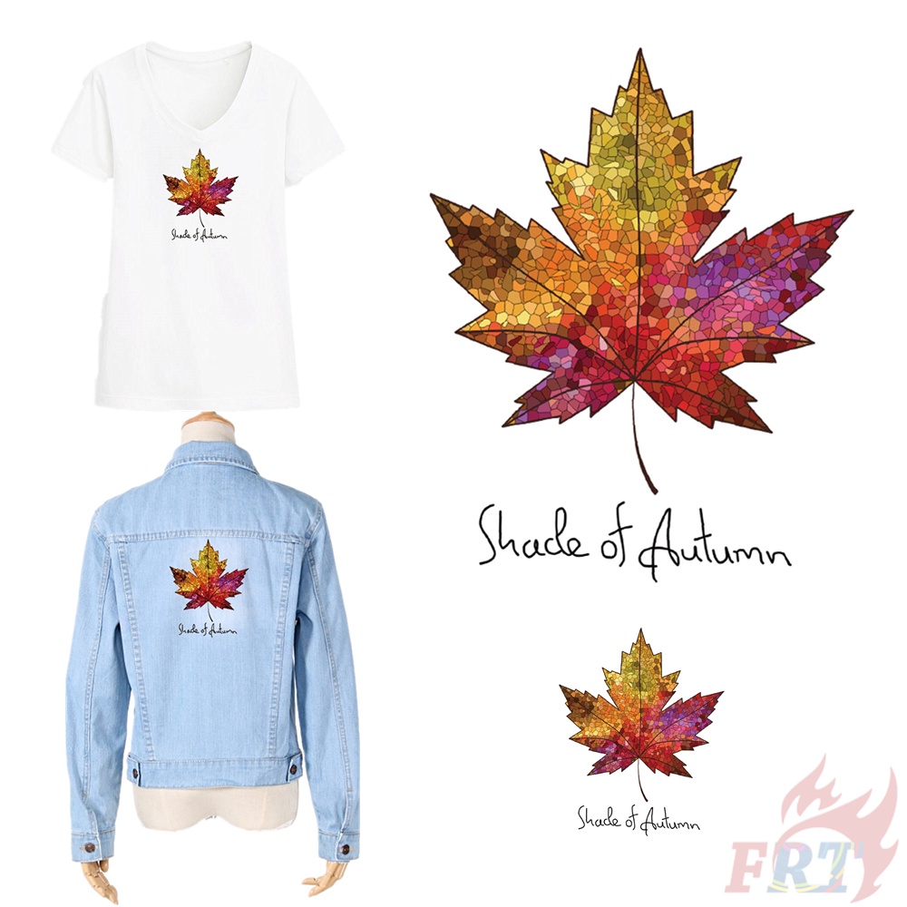 Heat Transfer Vinyl Stickers：Shade of Autumn - Maple Leaf 1Pc DIY Iron ...