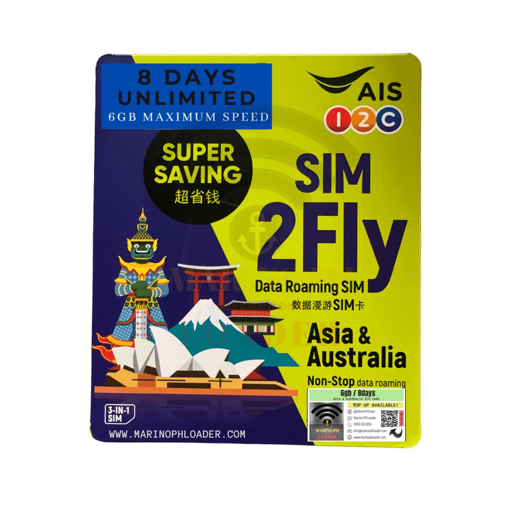 Ais Sim2fly Asia / Global Sim Card + FREE 6gb for Seaman | Shopee Philippines