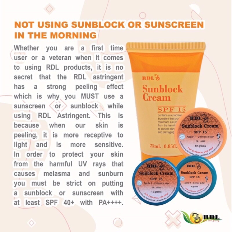 RDL SUNBLOCK CREAM 25ML | Shopee Philippines