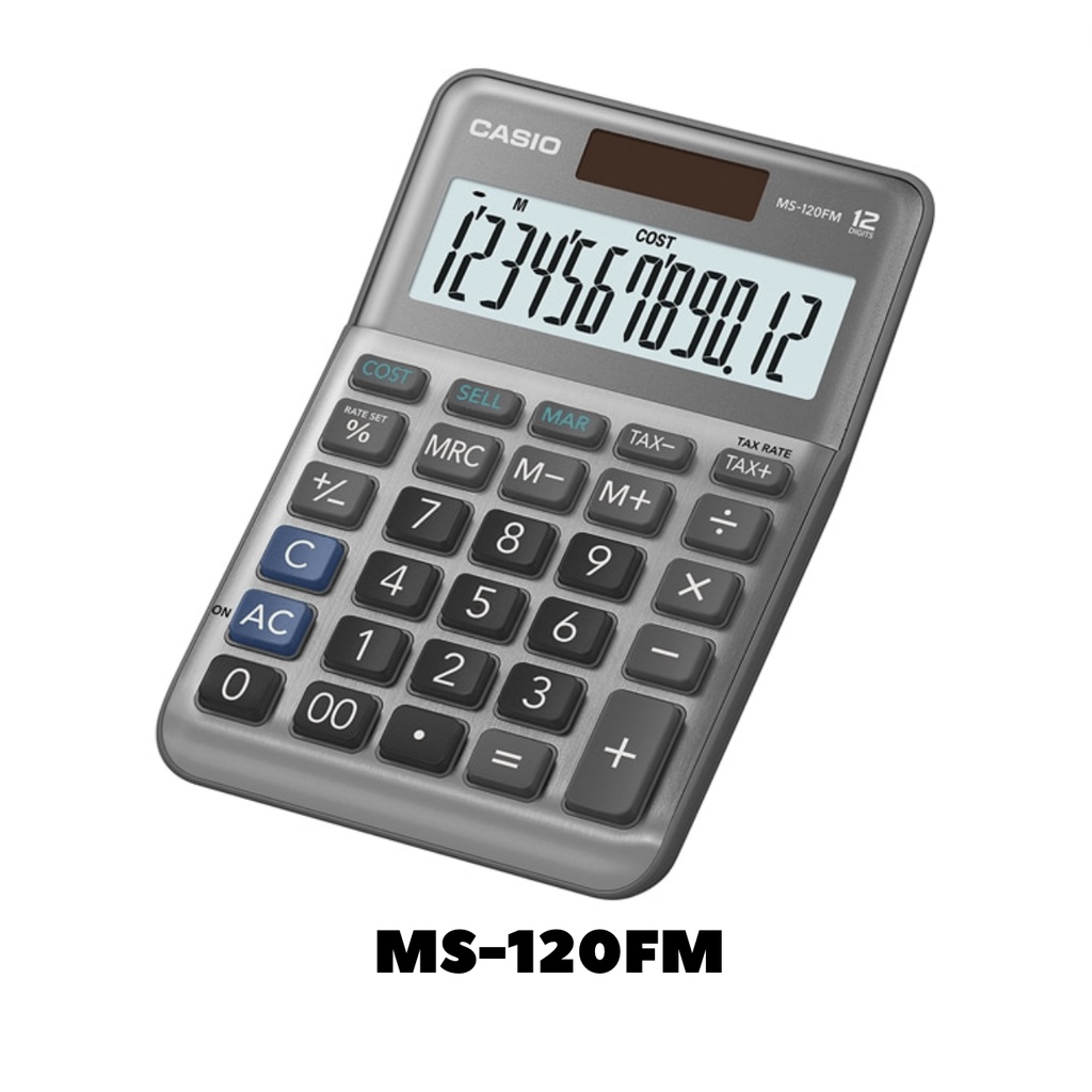 Casio Calculator MS120FM Mini Desktop Calculator in Grey color with ...