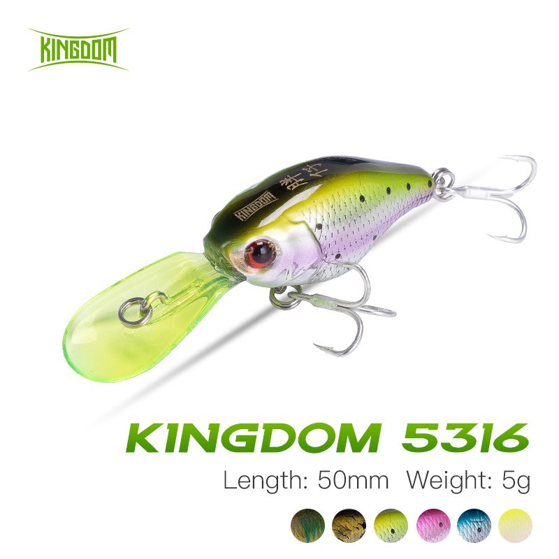 Kingdom Crank Minnow Fishing Lures 50Mm 5G Sinking Wobbler Hard Crankbaits For Seabass Perch ...