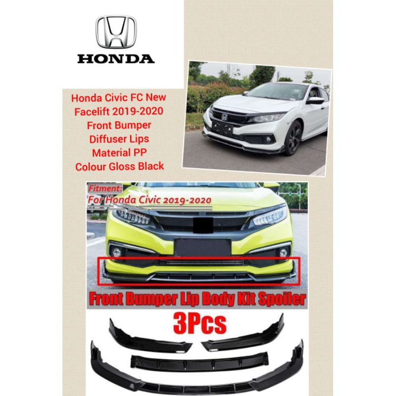 Honda Civic FC New Facelift 2019-2020 Front Bumper Diffuser Lips ...