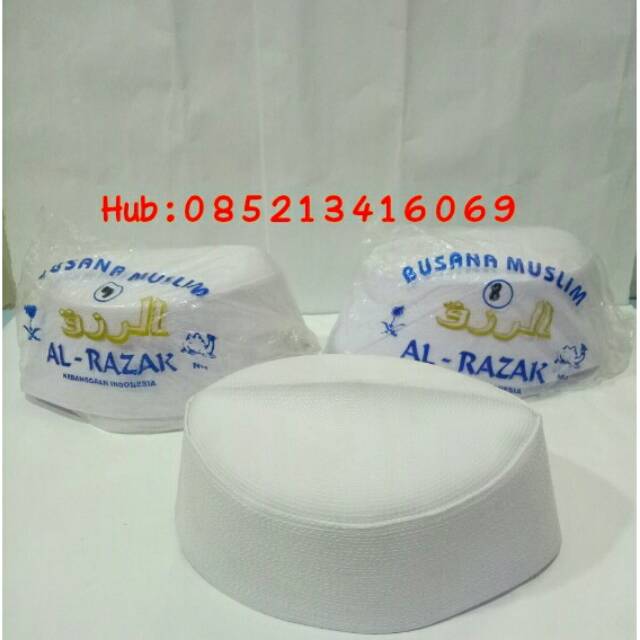 PUTIH Al RAZAK Plain White Peci Hajj Skullcap | Shopee Philippines