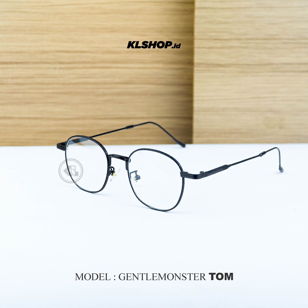 Gm Tom Premium Round Slim Black Glasses Shopee Philippines