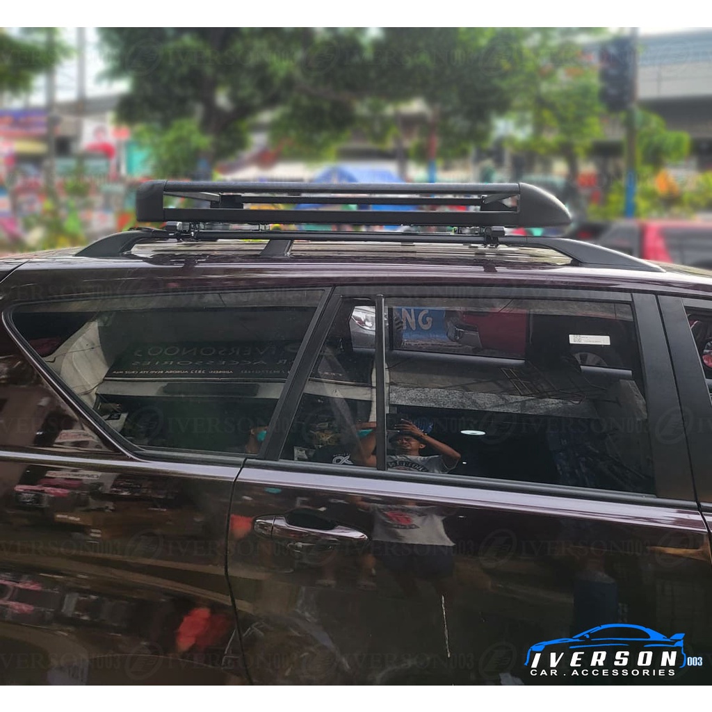 38x50 Black Double Wall Roof Rack Luggage Rack with Clip Type Crossbar ...