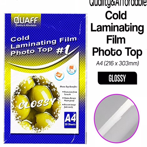 QUAFF PHOTO TOP Cold Laminating Film A4size (matte/glossy/3d/canvass ...