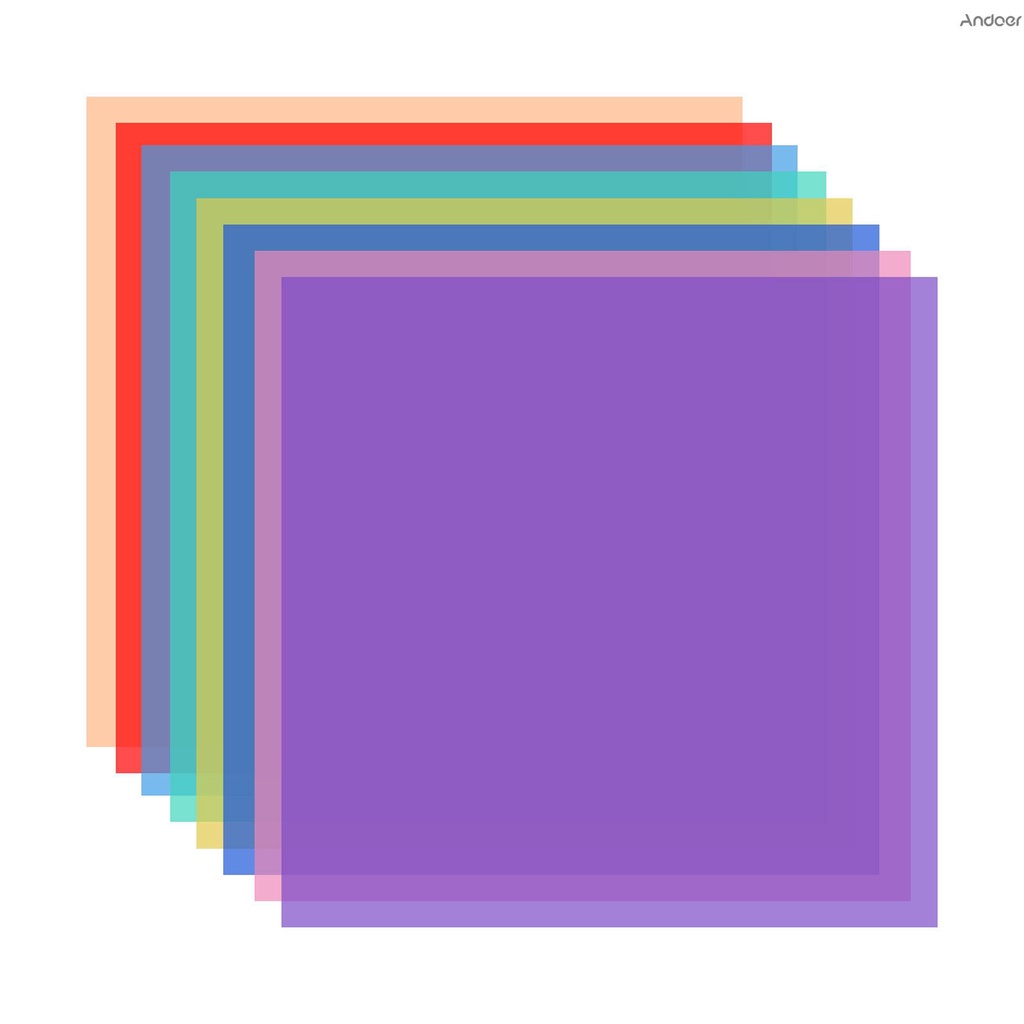 【Hot Sale】Andoer 8 Colors/set Transparent Gel Lighting Filter 30 * 30cm ...