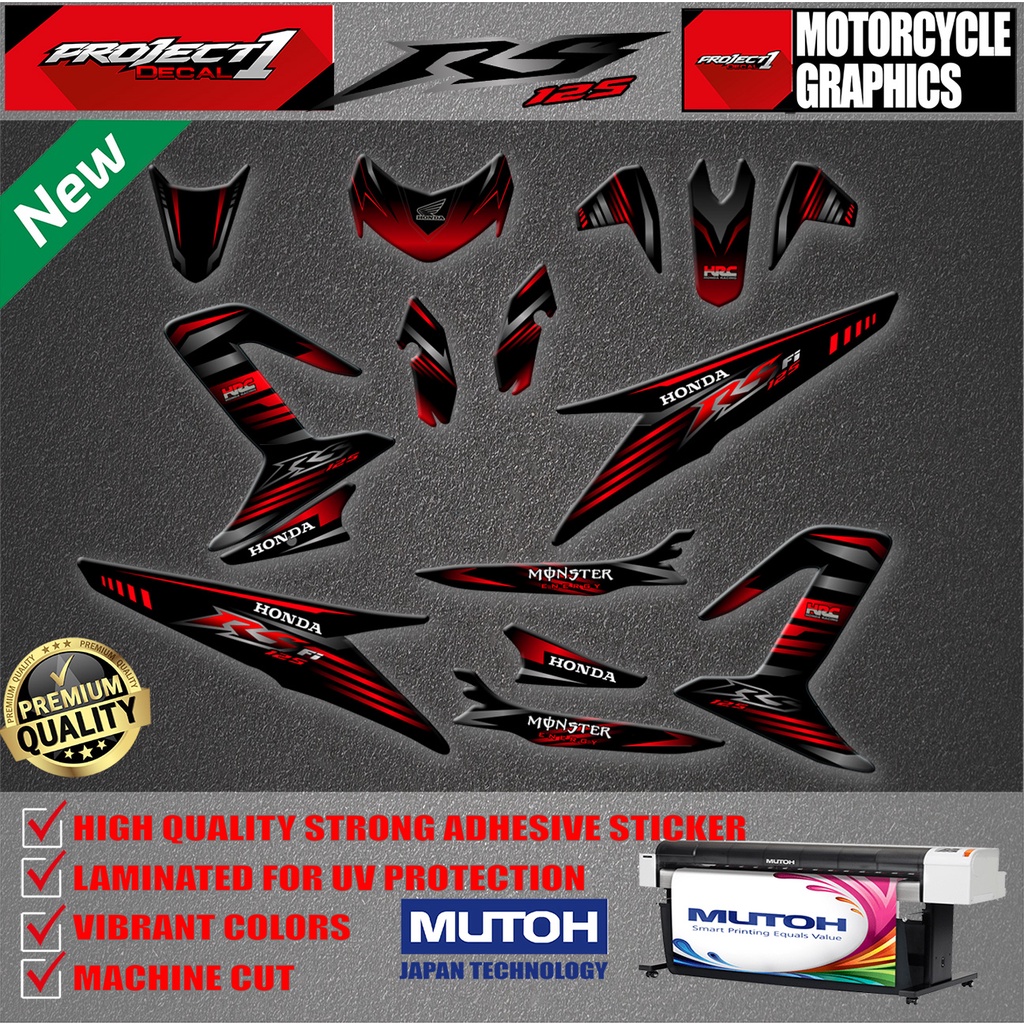Honda Rs 125 fi 2019 whole body set decals 01 | Shopee Philippines