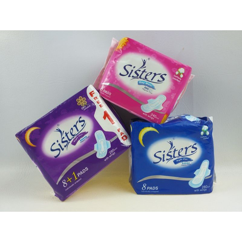 Sisters Sanitary Napkin with Wings 8 Pads | Shopee Philippines