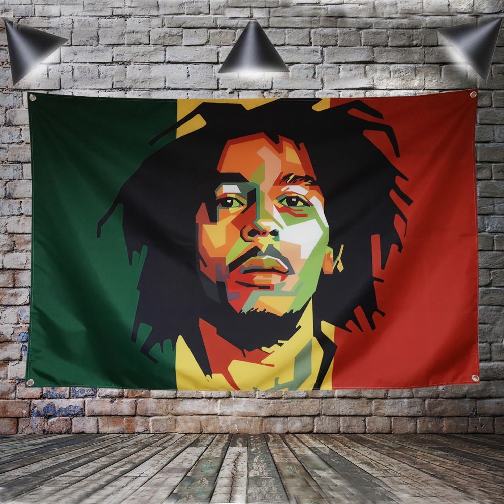 Bob Marley Reggae Flag Freedom Banner Home Decoration Hanging flag ...