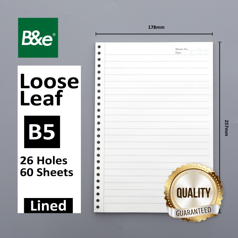 bnesos Stationary School Supplies PP Binder A5/B5/A4 & Refill (Grid ...