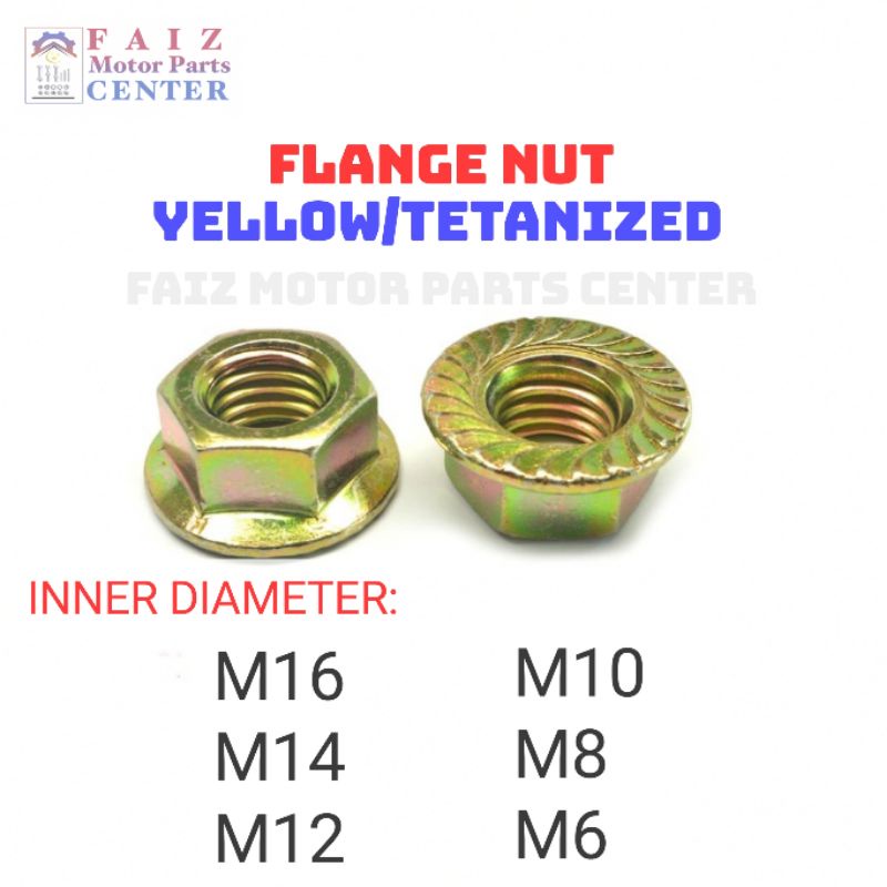 FLANGE NUT PLATED M14/14mm and M16/16mm | Shopee Philippines