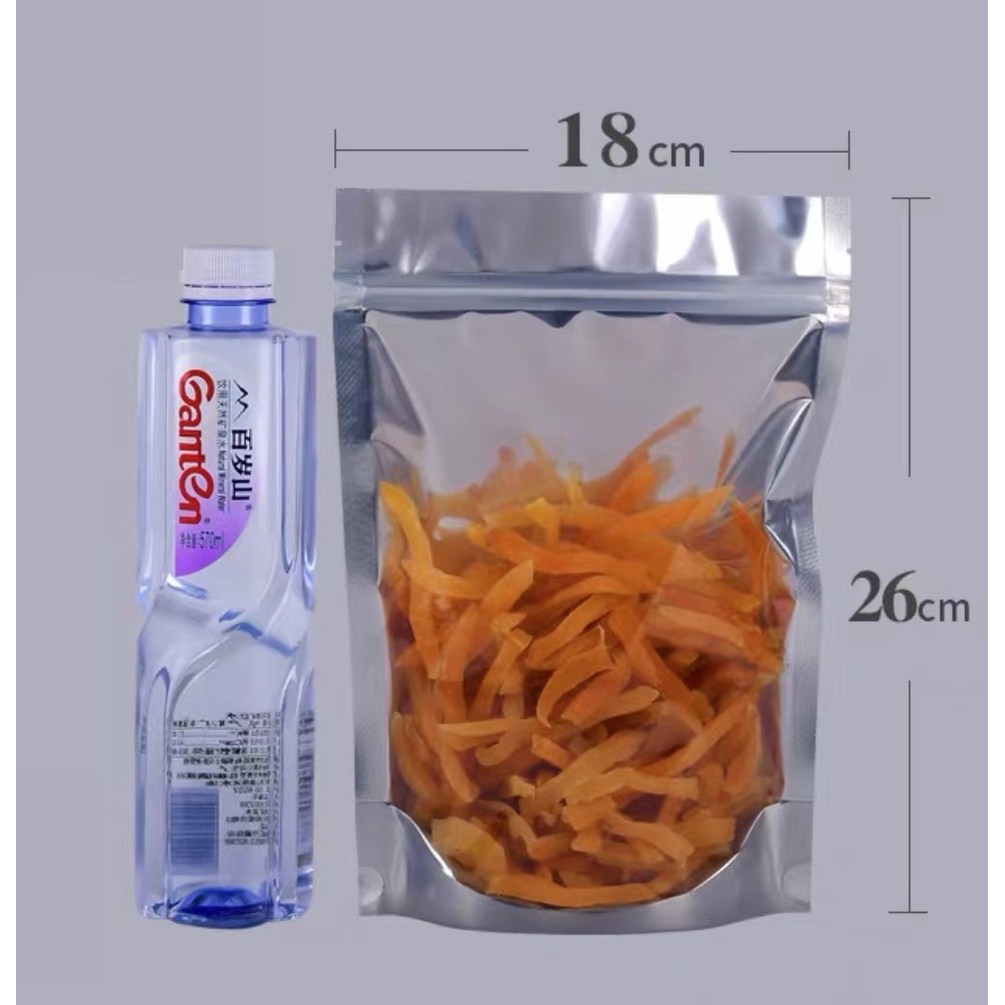 100pcs Half Silver Aluminum Half Clear Stand Up Pouch Packaging Resealable | Shopee Philippines