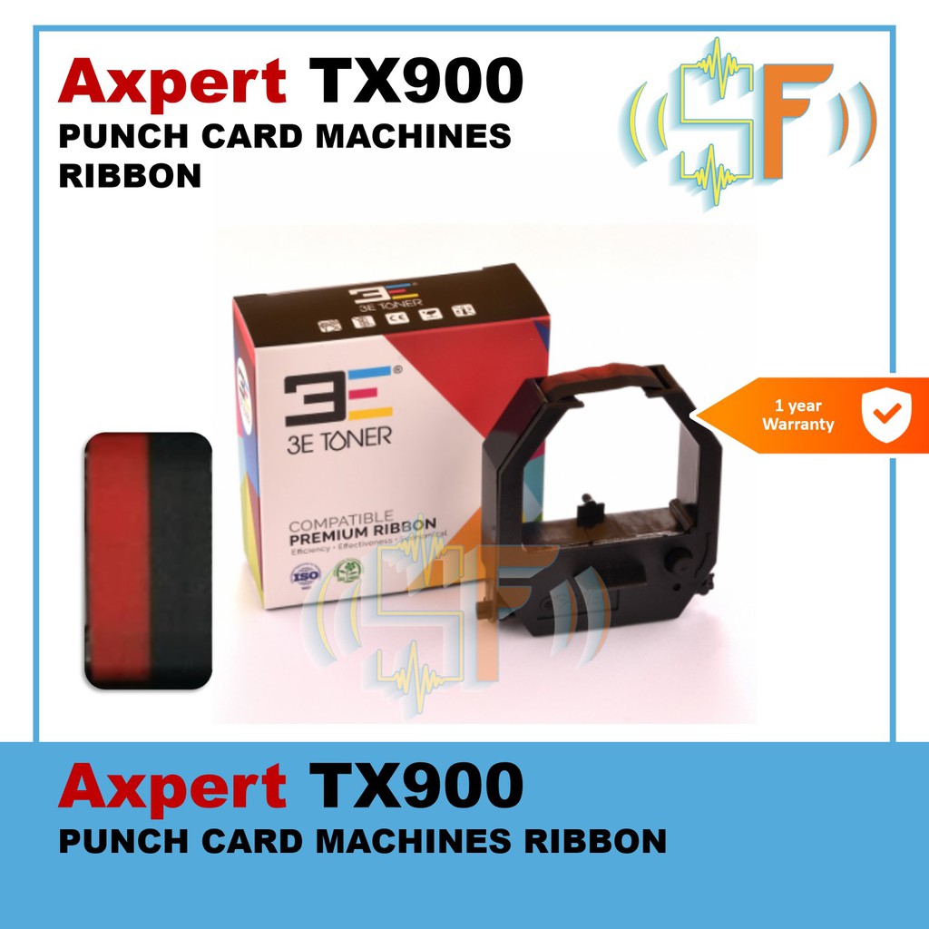 AXPERT TX900 TX 900 Punch Card / Time Recorder Ink Ribbon Dual Color ...