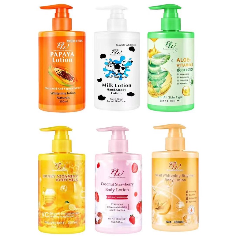 DW Papaya Lotion W/ Gluta Acid And Papaya Extract 300ml and DW Milk ...