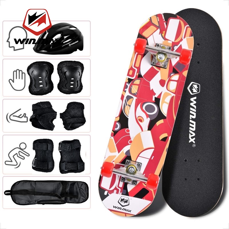 WIN.MAX Complete Skateboard 70 x 20 cm for Children ABEC-9 Bearings 9 ...