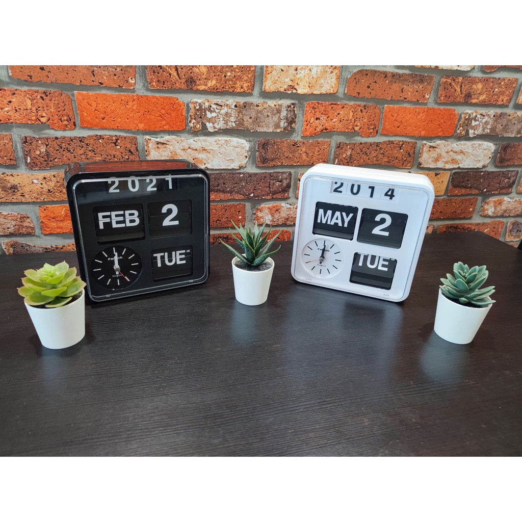 home lifeFartech Auto Calendar Flip Clock Black/White AD-880E 5H2S ...