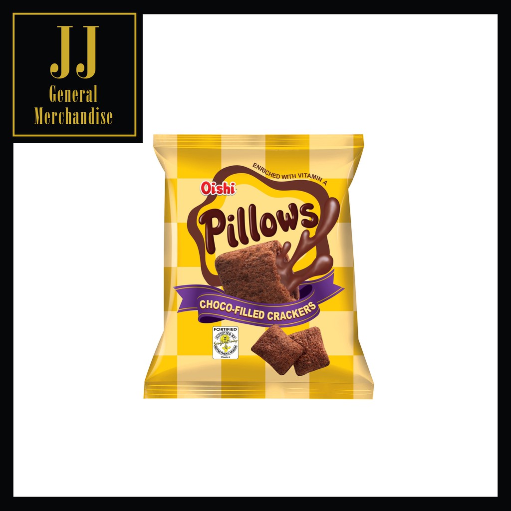 Oishi Pillows Choco -Filled Crackers 38g | Shopee Philippines